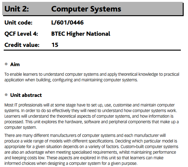 Unit 2 Computer Systems P1 Function Of Computer